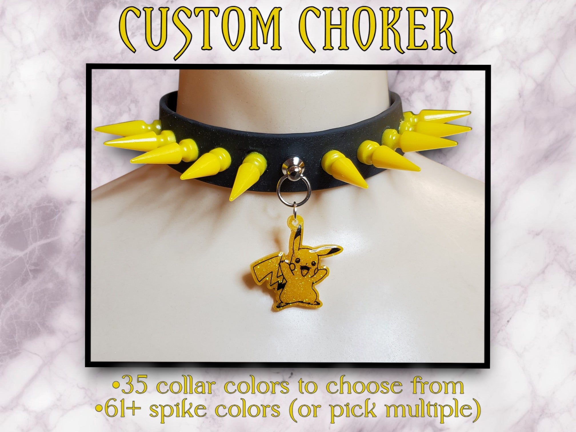 Pikachu Custom Spiked Choker | RatQueenLabs