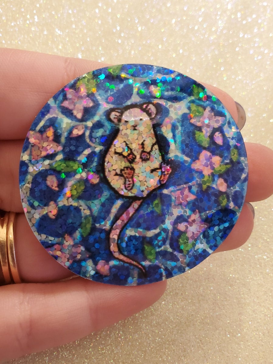 Drifter Floating Rat Holographic Rainbow Sticker | RatQueenLabs