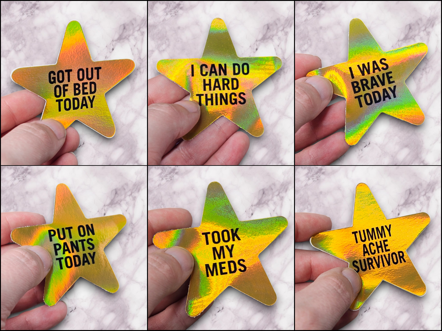 Gold Star Holographic Stickers | RatQueenLabs