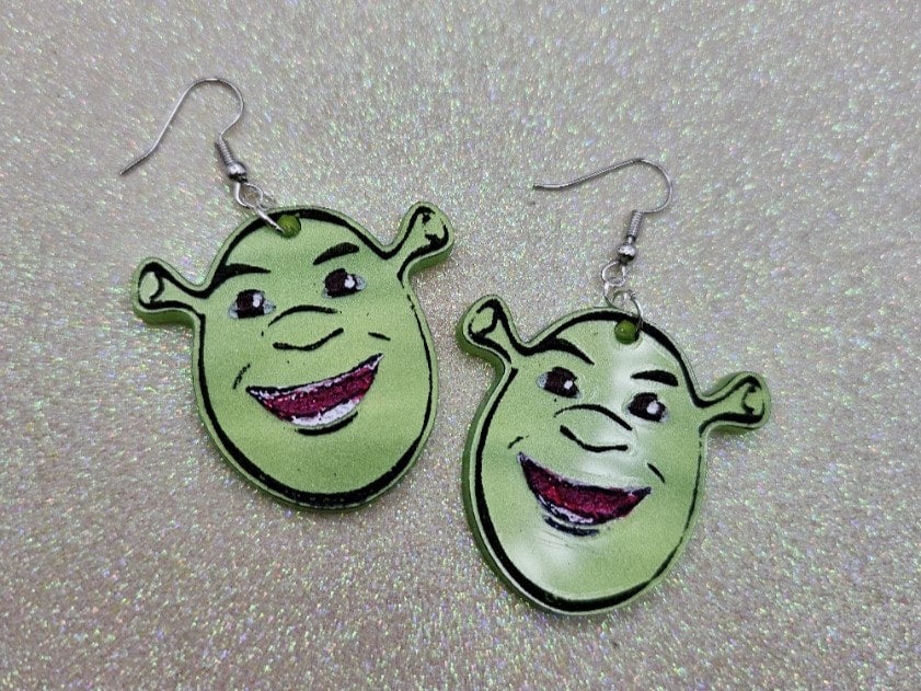Shrek Acrylic Dangle Earrings (limited) | RatQueenLabs